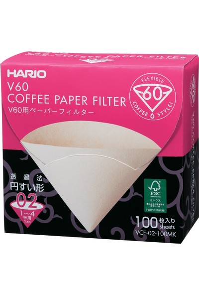 Hario V60 02 Dripper Filtresi Natürel Kutulu (100 Adet) Hario V60 02 Dripper Filtresi Natürel Kutulu (100 Adet)