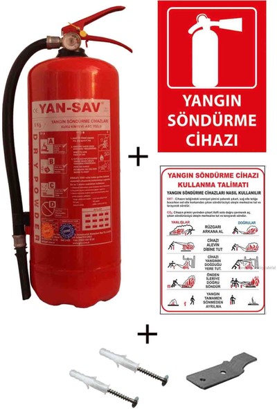 Valentino 6kg Yan-Sav Yangın Tüpü,yangın Tüpü Kullanım Talimatı, Yangın Tüpü Levhası, Askı Aparatı ve Dübel Vida 5li Set Valentino 6kg Yan-Sav Yangın Tüpü,yangın Tüpü Kullanım Talimatı, Yangın Tüpü Levhası, Askı Aparatı ve Dübel Vida 5li Set