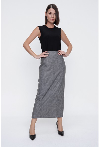 Aker 1193111 Kulplu Arkadan Yırtmaçlı Kalem Etek