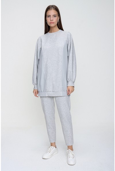 Aker 2217111 Beli ve Kolu Lastikli Poplin Garnili Bluz