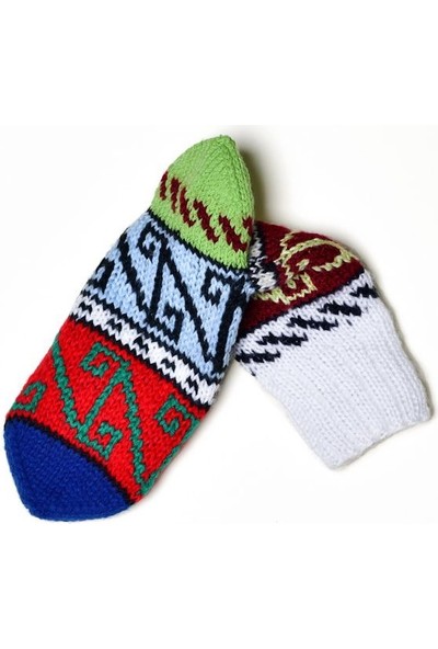 Moda1001 Kadın El Örgüsü Kısa Yün Çorabı - Rengarenk Moda1001 Kadın El Örgüsü Kısa Yün Çorabı - Rengarenk