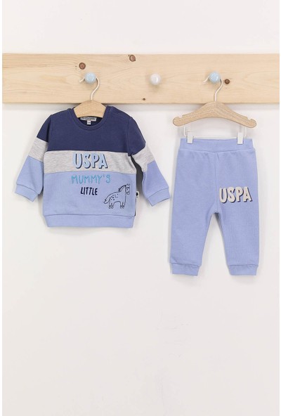 U.S. Polo Assn. Mummys Little Koyu Indigo Erkek Bebek Eşofman Takımı
