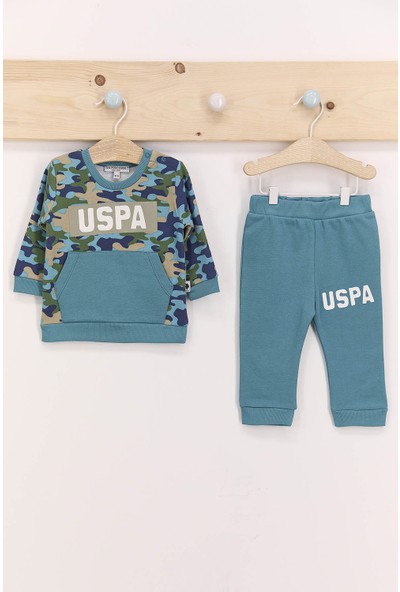 U.S. Polo Assn. Koyu Petrol Mavisi Kamuflaj Erkek Bebek Eşofman Takımı U.S. Polo Assn. Koyu Petrol Mavisi Kamuflaj Erkek Bebek Eşofman Takımı
