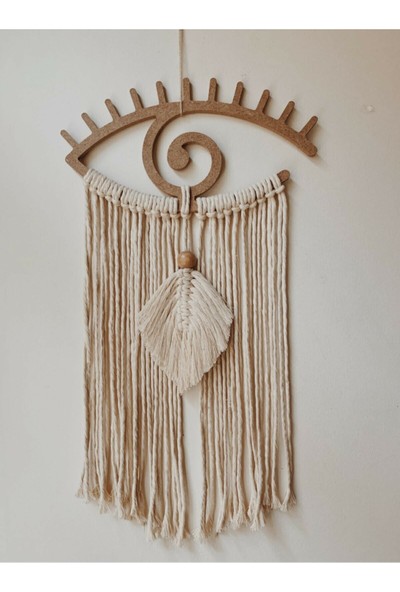 Bohem Shop El Yapımı Orta Boy Göz Temalı Makrome Duvar Süsü-Yapraklı Duvar Dekoru-Bohemshop.com Bohem Shop El Yapımı Orta Boy Göz Temalı Makrome Duvar Süsü-Yapraklı Duvar Dekoru-Bohemshop.com