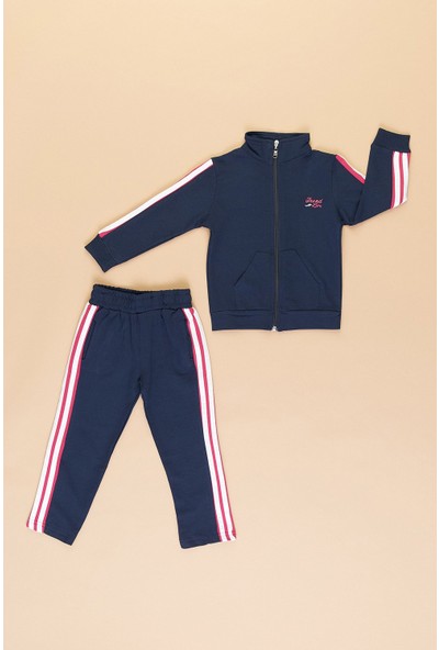 FullaModa Yanları Şeritli Fermuarlı Çocuk Eşofman Takımı FullaModa Yanları Şeritli Fermuarlı Çocuk Eşofman Takımı