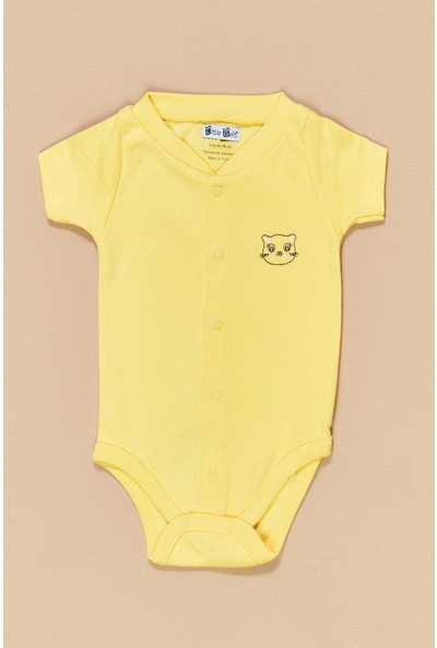 FullaModa Çocuk Kedi Baskılı Çıtçıtlı Body