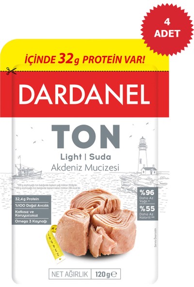 Dardanel Light Poşet Ton Balığı 120G 4'li Dardanel Light Poşet Ton Balığı 120G 4'li
