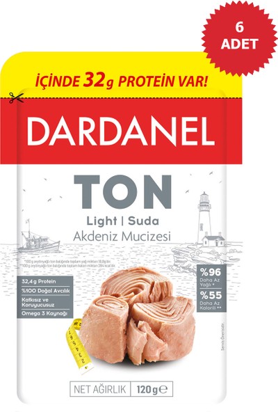 Dardanel Light Poşet Ton Balığı 120G 6'li Dardanel Light Poşet Ton Balığı 120G 6'li