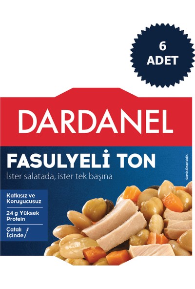 Dardanel Fasulyeli Ton Balığı 185G 6'li