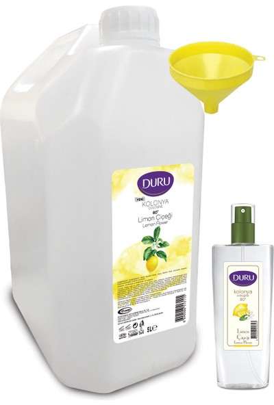 Duru 5l Kolonya Huni Hediyeli + Duru Limon Sprey Kolonya 150 ml