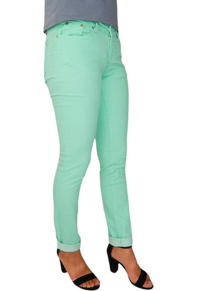 Big Sie Kadın Renkli Düşük Bel Pantolon Kanvas BGS-3035 Big Sie Kadın Renkli Düşük Bel Pantolon Kanvas BGS-3035