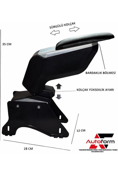 Autoform Matte Premium Sürgülü Oto Kolçak - Lux - Universal
