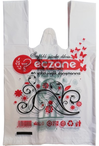 Merpak Ambalaj Bio Eczane Poşeti Baskılı Desenli Mini Atlet Boy Poşet 22 x 35 cm 1 kg