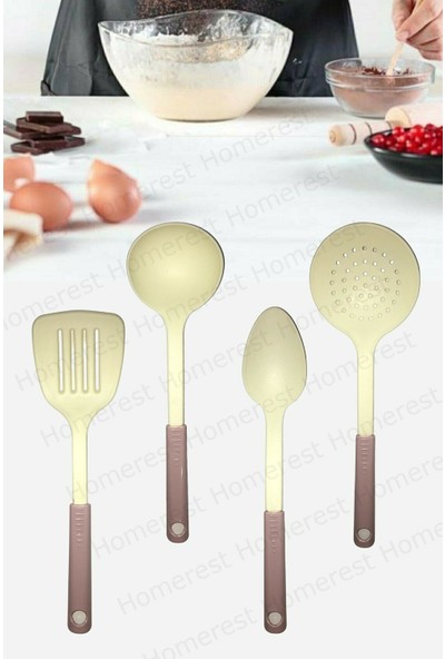 Homerest Plastik Spatula Kepçe Kevgir Kaşık Servis Seti Homerest Plastik Spatula Kepçe Kevgir Kaşık Servis Seti