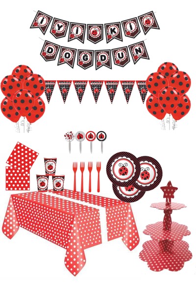 Doğumgünü Marketim Uğur Böceği Doğum Günü Seti 16 Kişilik