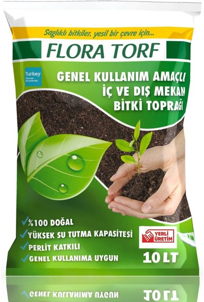 Yeşilimarket Flora Torf Saksı Çiçek Toprağı Perlit Katkılı 10 Litre Toprak Yeşilimarket Flora Torf Saksı Çiçek Toprağı Perlit Katkılı 10 Litre Toprak