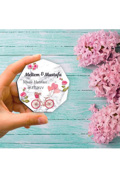 Eminönü Pazar 50 Adet Ahşap Magnet Nikah - Söz - Nişan Şekeri
