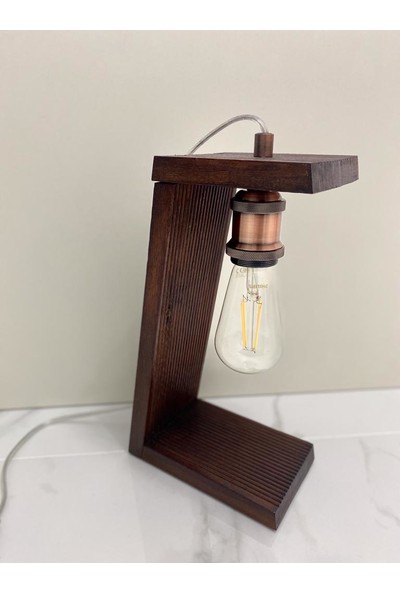 DYR Tasarım Ahşap Rustik Gece Masa Lambası