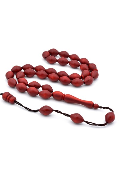 Murty99 Usta Işi Sistemli Beyzi Kesim Kırmızı Fiber Tesbih Iri Boy