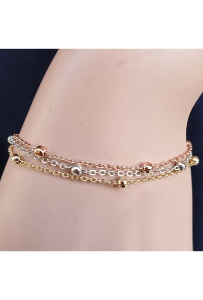 Ororabutik Üçlü Zincir Top Bileklik