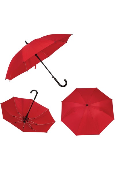 Rain Life Rainlife 8 Telli Otomatik Kırmızı Fiber Şemsiye