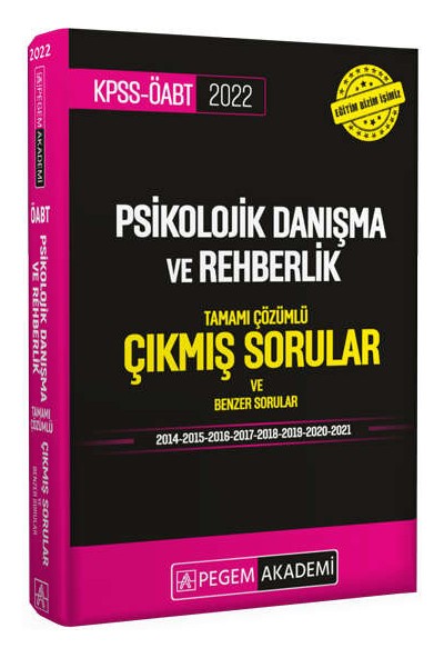 Pegem Akademi Yayıncılık 2022 KPSS ÖABT Pdr Tamamı Çözümlü Çıkmış Sorular ve Benzer Sorular