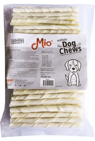 Pet Corn Mio Sütlü Burgulu Kemik 5 gr 12 cm 100LÜ Paket Pet Corn Mio Sütlü Burgulu Kemik 5 gr 12 cm 100LÜ Paket