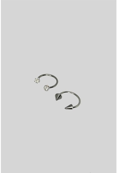 Medblack Jewelry 316L Cerrahi Çelik Gümüş Renk Ok Uç Şambala Septum 2li Helix, Tragus Piercing Medblack Jewelry 316L Cerrahi Çelik Gümüş Renk Ok Uç Şambala Septum 2li Helix, Tragus Piercing