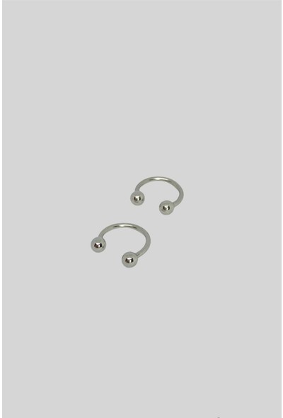 Medblack Jewelry 316L Cerrahi Çelik Gümüş Renk Top Uç Septum 2li Helix, Tragus Piercing Çelik 6mm Piercing