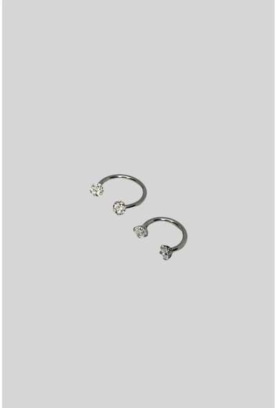 Medblack Jewelry 316L Cerrahi Çelik Gümüş Renk Şambala Tek Taş Septum 2li Helix, Tragus Piercing Medblack Jewelry 316L Cerrahi Çelik Gümüş Renk Şambala Tek Taş Septum 2li Helix, Tragus Piercing