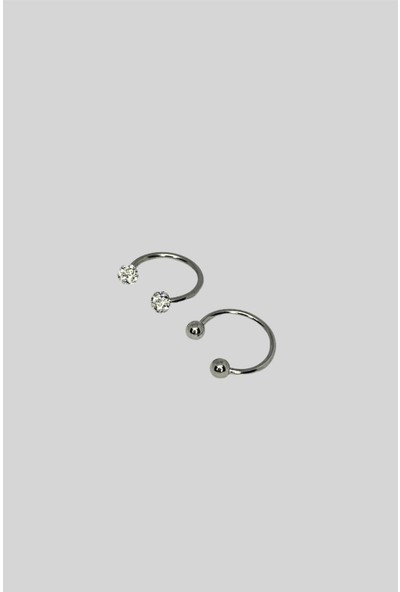 Medblack Jewelry 316L Cerrahi Çelik Gümüş Renk Şambala Top Uç Septum 2li Helix, Tragus Piercing Medblack Jewelry 316L Cerrahi Çelik Gümüş Renk Şambala Top Uç Septum 2li Helix, Tragus Piercing