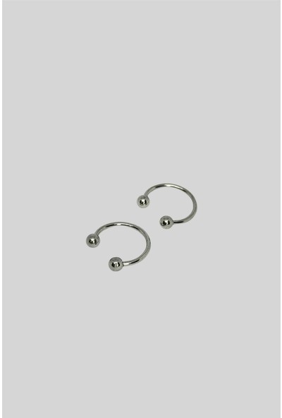 Medblack Jewelry 316L Cerrahi Çelik Gümüş Renk Top Uç Septum 2li Helix, Tragus Piercing Çelik 8mm Piercing