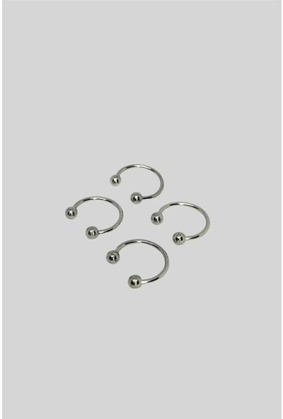 Medblack Jewelry 316L Cerrahi Çelik Gümüş Renk Top Uç Septum 4lu Helix, Tragus Piercing Çelik 8mm Piercing