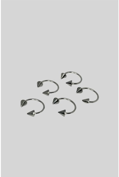 Medblack Jewelry 316L Cerrahi Çelik Gümüş Renk Ok Uç Septum 5li Helix, Tragus Piercing