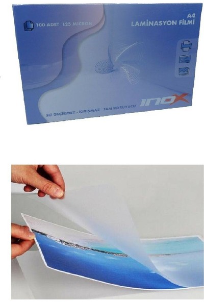 İnox A3 Laminasyon 125 Mic. 20'li 1 Paket Inox Laminasyon