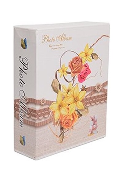 Foto Baskımız 100'LÜK Kutulu Çiçek Desenli Fotoğraf Albümü