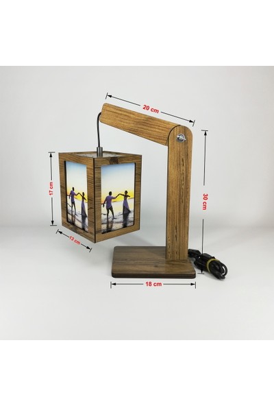 Foto Baskımız Fotoğraflı Ahşap Abajur Gece Lambası Foto Baskımız Fotoğraflı Ahşap Abajur Gece Lambası