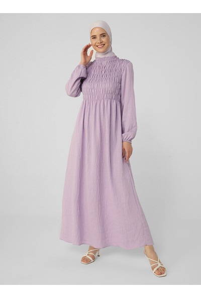 Refka Gipe Detaylı Elbise - Lila - Refka Casual