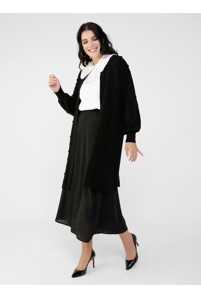 Alia Büyük Beden Beli Fermuarlı Etek - Siyah - Alia