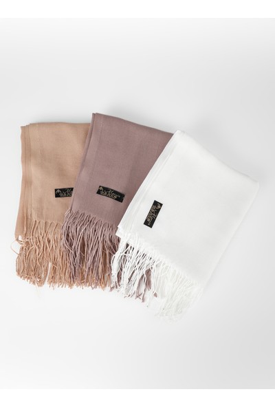 Mervin Şal 3 Lü Paket Uzun Saçaklı Paşmina Şal - Vizon Bal Köpüğü Ekru - Mervin Şal Mervin Şal 3 Lü Paket Uzun Saçaklı Paşmina Şal - Vizon Bal Köpüğü Ekru - Mervin Şal