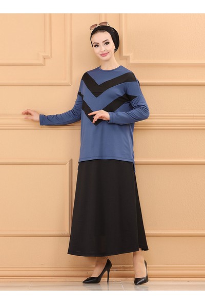 Tofisa Bluz&etek Ikili Takım - Indigo - Tofisa