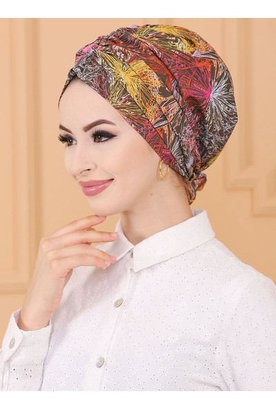 Tofisa Desenli Hazır Türban - Haki - Tofisa