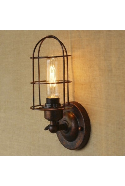 Riolight Retro Kafesli Mafsalı Bakır Eskime Rustik Aplik