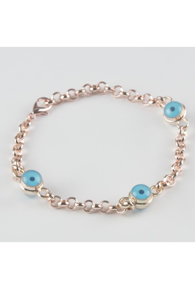 Doğu Gümüş Nazar Boncuklu Bileklik