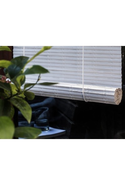 Bahçem Bambu Stor Perde Beyaz/bej 120 x 180 cm