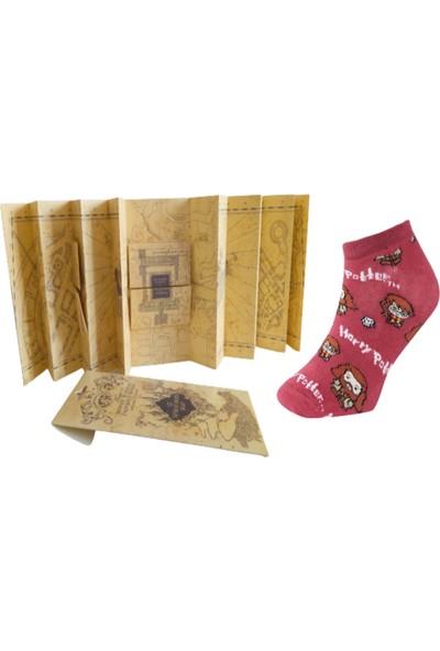 Hediye Deposu Harry Potter Çapulcu Haritası ve Harry Potter Babet Çorap Arkadaşa Hediye 2'li Set Hediye Deposu Harry Potter Çapulcu Haritası ve Harry Potter Babet Çorap Arkadaşa Hediye 2'li Set