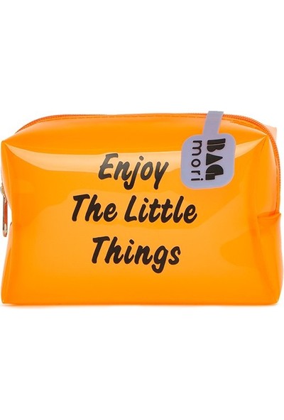 Bagmori Turuncu Baskılı Mini Makyaj Çantası Bagmori Turuncu Baskılı Mini Makyaj Çantası