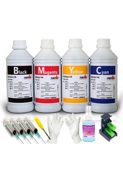 Forprint Canon E404/E414/E464/E474/E484 Kartuş Dolum Seti 4X1000 ml Forprint Canon E404/E414/E464/E474/E484 Kartuş Dolum Seti 4X1000 ml