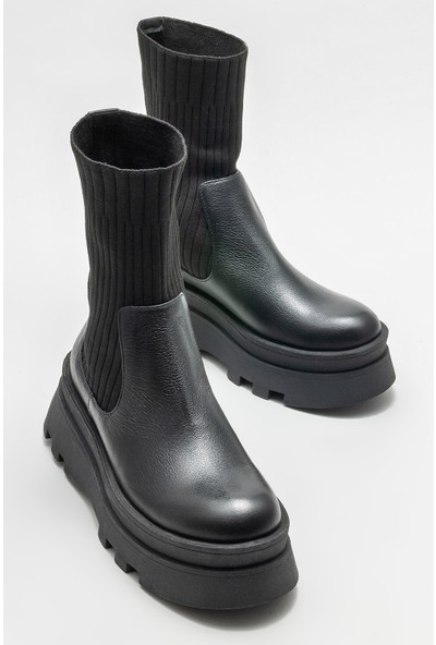 Elle Shoes Siyah Kadın Topuklu Bot