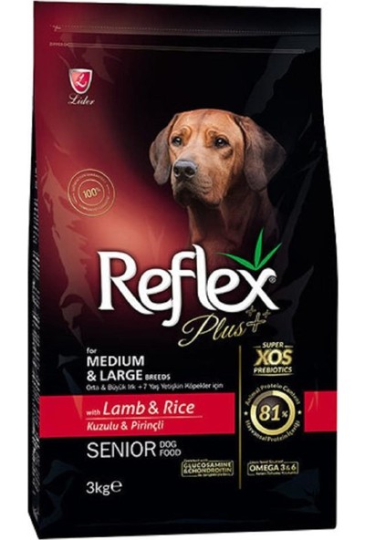 Reflex Plus Kuzulu Senior Yaşlı Köpek Maması 3 kg Reflex Plus Kuzulu Senior Yaşlı Köpek Maması 3 kg